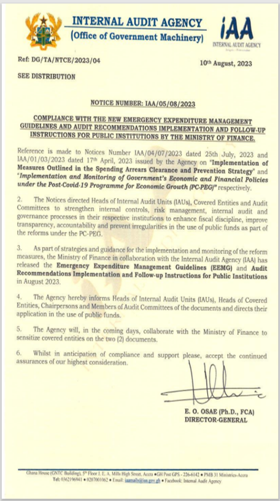 NOTICE | Internal Audit Agency