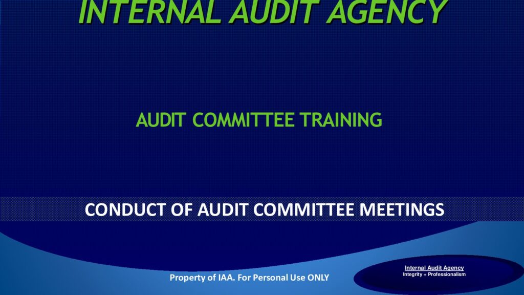 Training Presentations | Internal Audit Agency