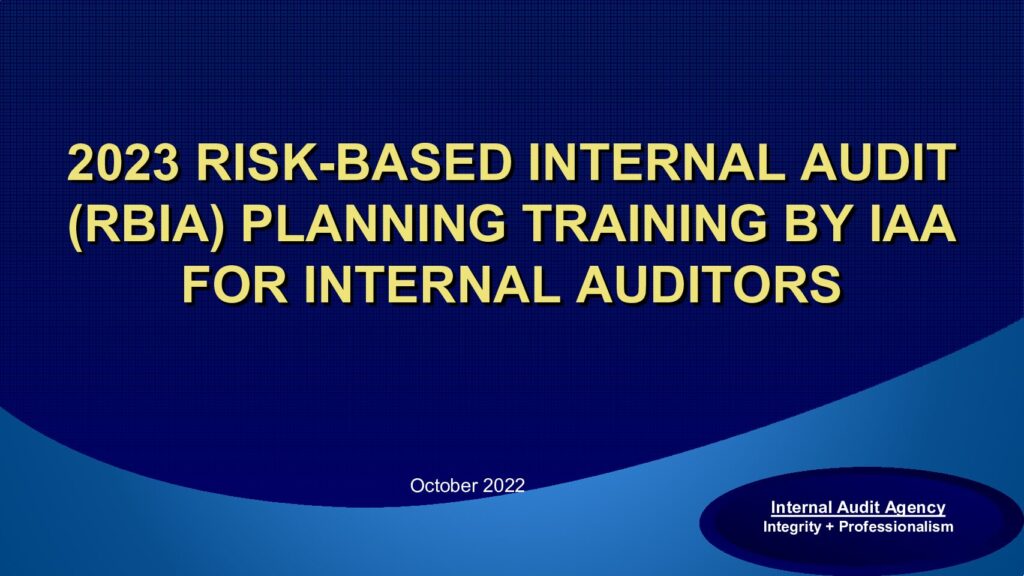 Training Presentations | Internal Audit Agency